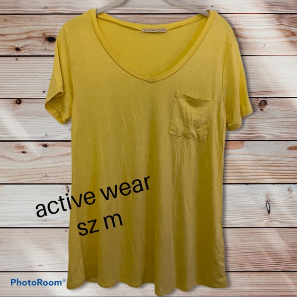 active wear | Tops | Active Wear Sz M Yellow Tshirt Nwot | Poshmark